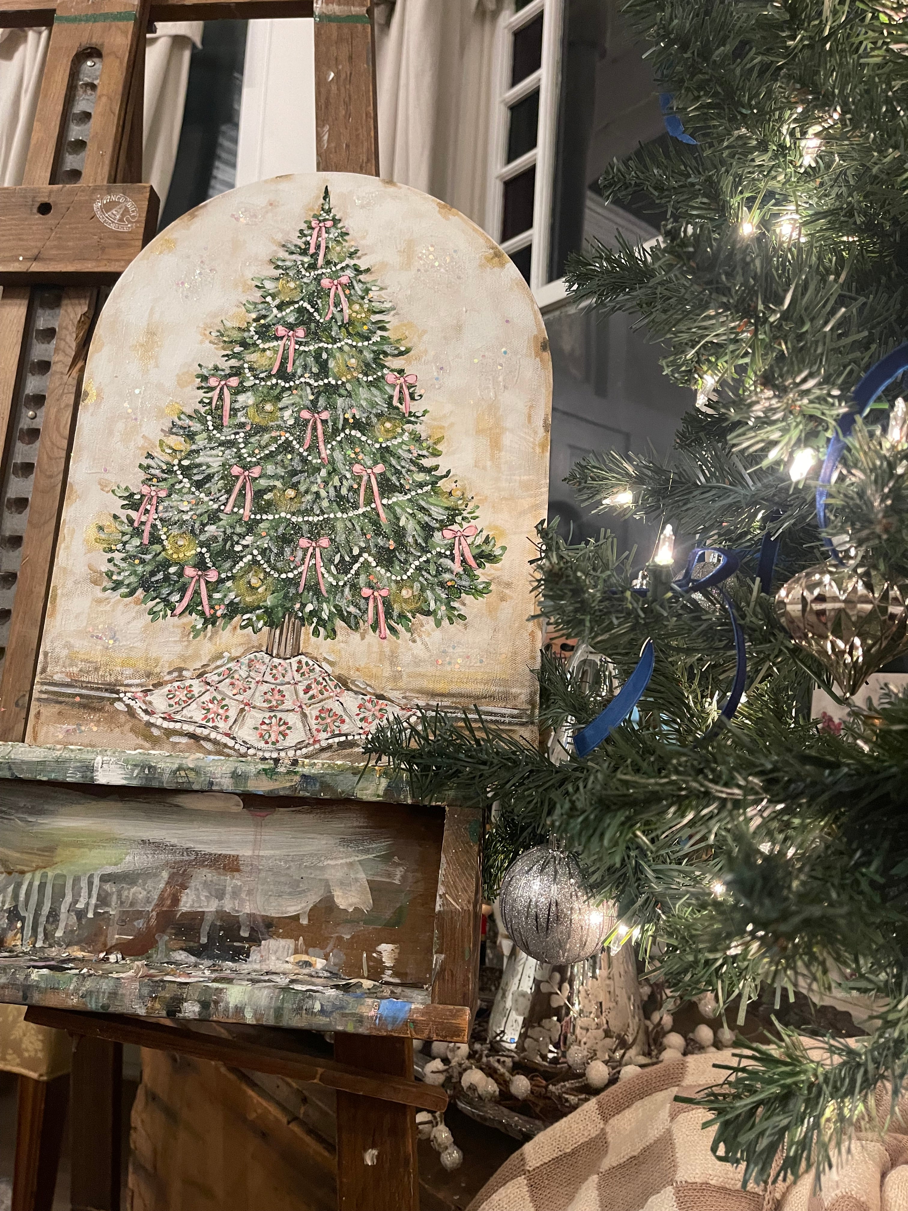 Original Pink Bow Tree PREORDER – Southern Bales-Art by Allie's Studio