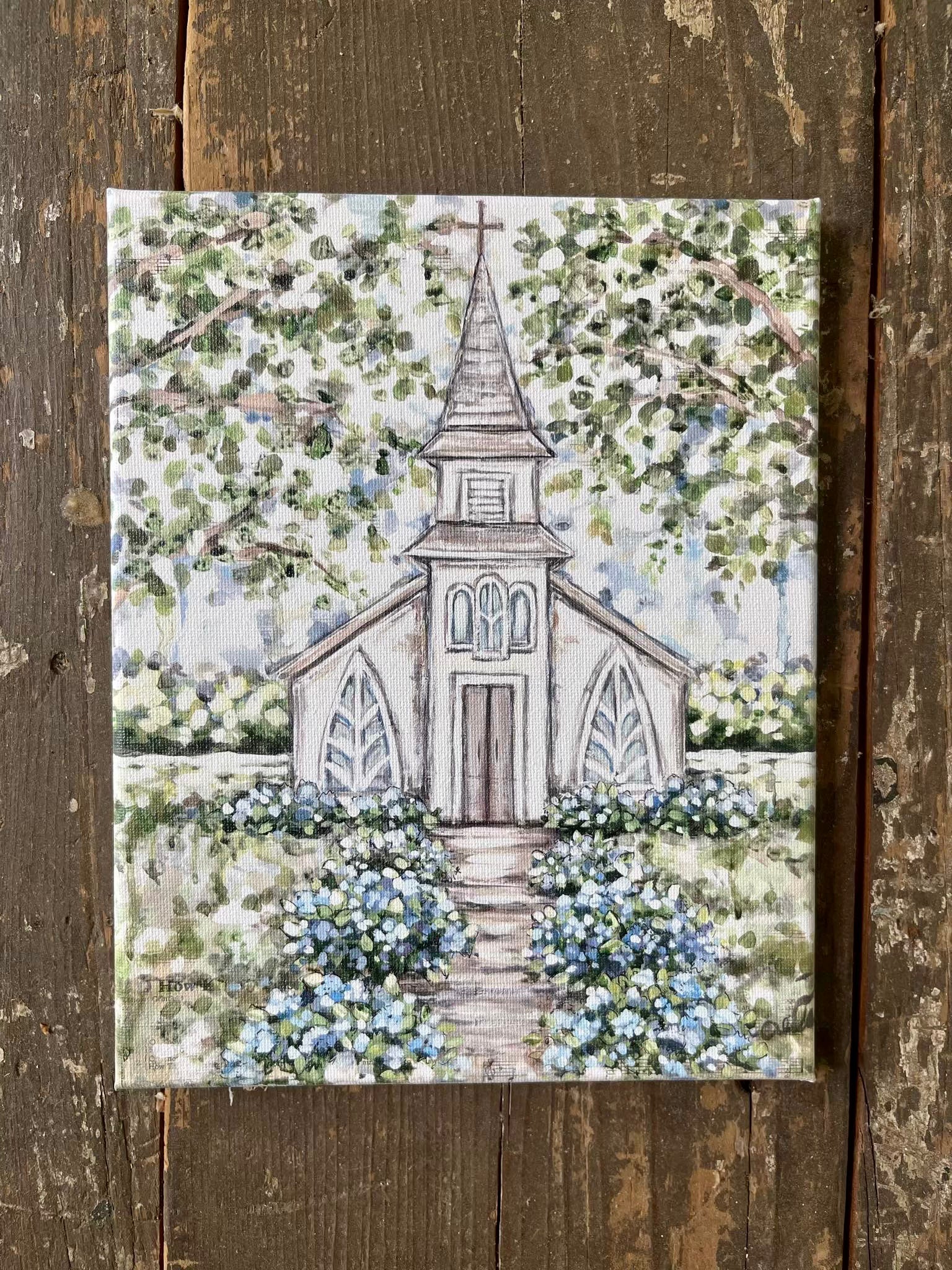 Little Blue Church 8x10 Print – Southern Bales-Art by Allie's Studio